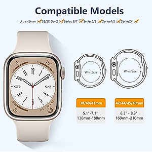 DaQin 8 Pack Sport Bands Compatible with Apple Watch Band 45mm 44mm 49mm 42mm 41mm 40mm 38mm for Women Men, Soft Silicone Waterproof Strap for Apple Watch SE Ultra iWatch Bands Series 8 7 6 5 4 3 2 1