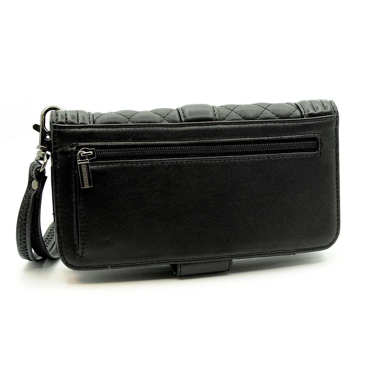 ZZYBIA® Crossbody/Wristlet Clutch 2 Way Coin Zip Mobile Case Wallet Card Holder with Detechable Long Chain for Universal fit Most Smartphones up to 6.5" x 3.5"