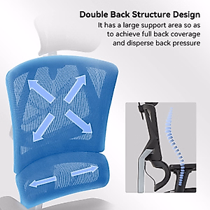 SIHOO Ergonomic Office Chair - High Back Desk Chair with Lumbar Support, 3D Armrest and Adjustable Height Backrest Thick Seat Cushion Breathable Mesh Computer Chair (Black)