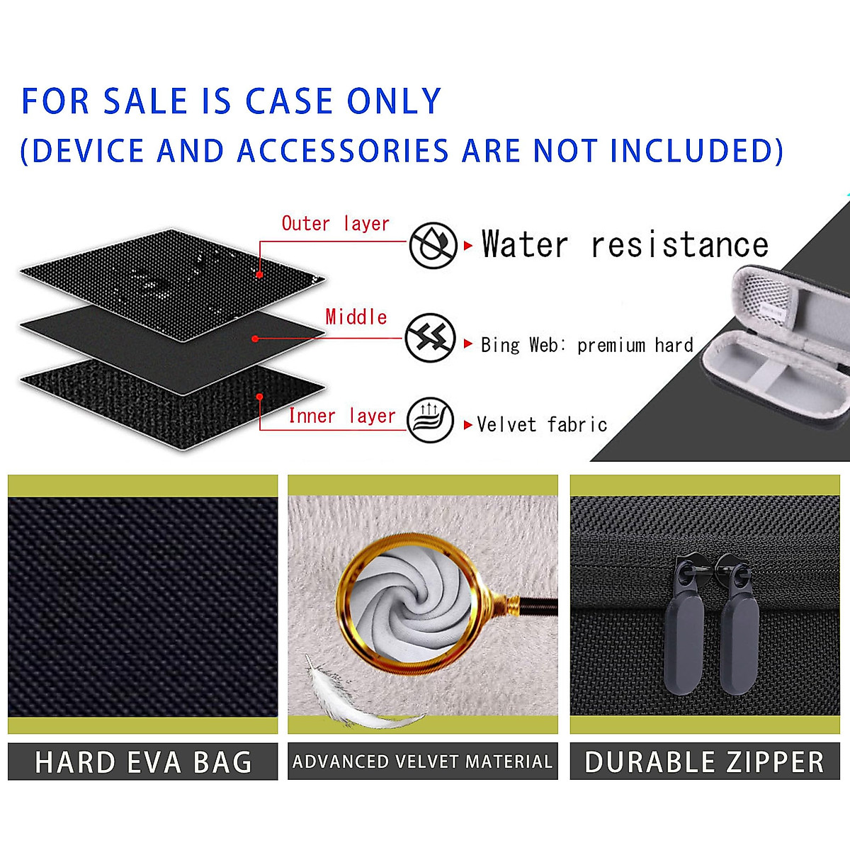 JINMEI Hard EVA Carrying Case Compatible with RoverTac Pocket Knife/Titorld Pocket Knife Multitool/ZAVIT/RoverTac Folding Knife, Victorinox Swiss Army SD Pocket Knife case(Only Case).