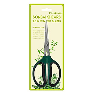 PowGrow 3-Pack Bonsai Shears Garden Pruning Scissors with 60mm Straight Stainless Steel Blades, Trimming Pruner Scissors with Precision Blades and Ergonomic Comfort Grip Handles