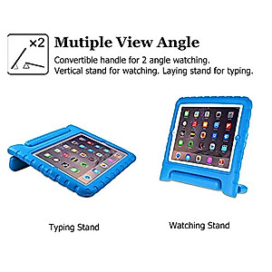 AVAWO Kids Case for Apple iPad 2 3 4 - Light Weight Shock Proof Convertible Handle Stand Kids Friendly for iPad 2, iPad 3rd Generation/ 4th Generation Tablet - Blue