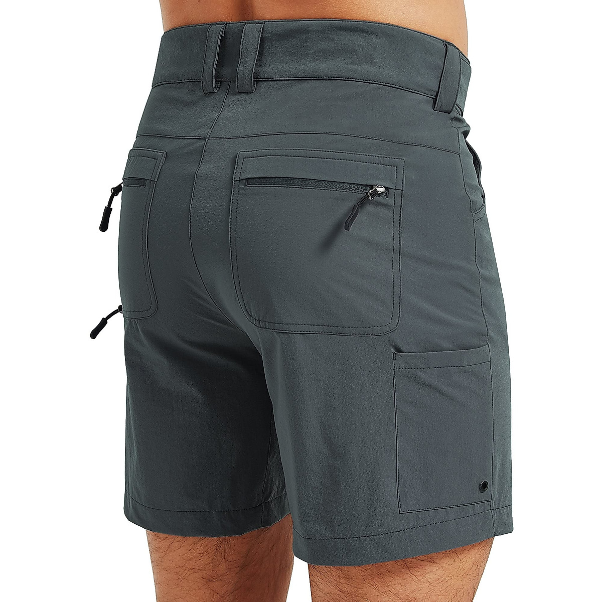 FitsT4 Sports Men’s Cargo Hiking Shorts 7 Inch Stretch Water Resistant Quick Dry Lightweight Outdoor Tactical Shorts,Charcoal,XXL