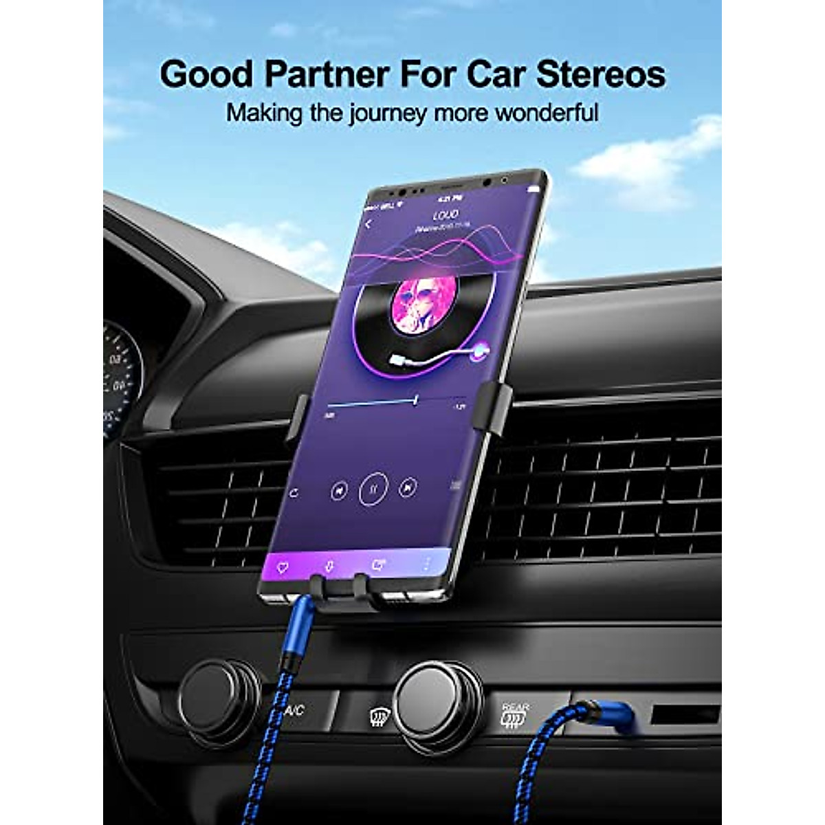 NC XQIN Headphone Extension Cable 1ft, 3.5mm Extension Nylon Braided Aux Extension Cable 3.5mm Audio Cable Extension 3.5mm Male to Female Audio Stereo Cable Compatible with Headphone Speaker