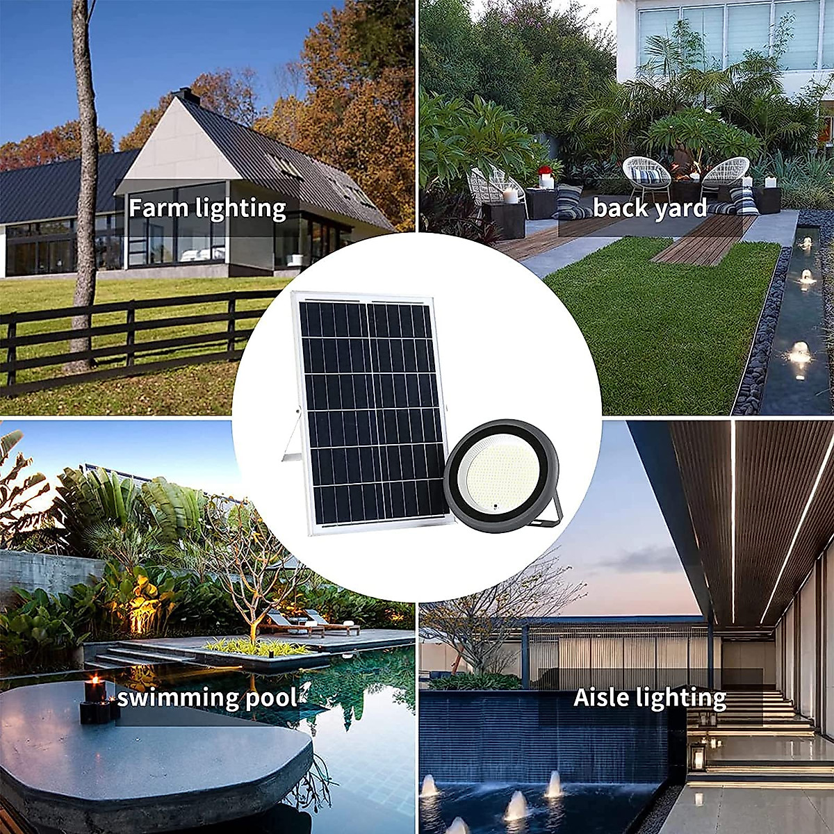 YONGYUAN 2 Pack, 200W Solar Flood Light Outdoor Solar Powered Security Light Dusk to Dawn LED Lamp, 20000LM High Brightness with Remote Control, IP65 Waterproof for Garage Yard Entryways Patio