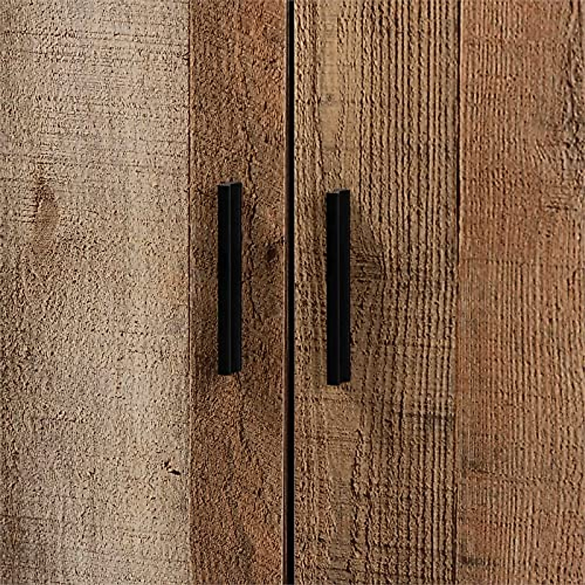 BOWERY HILL Wood 4-Door Shoe Cabinet in Rustic Brown