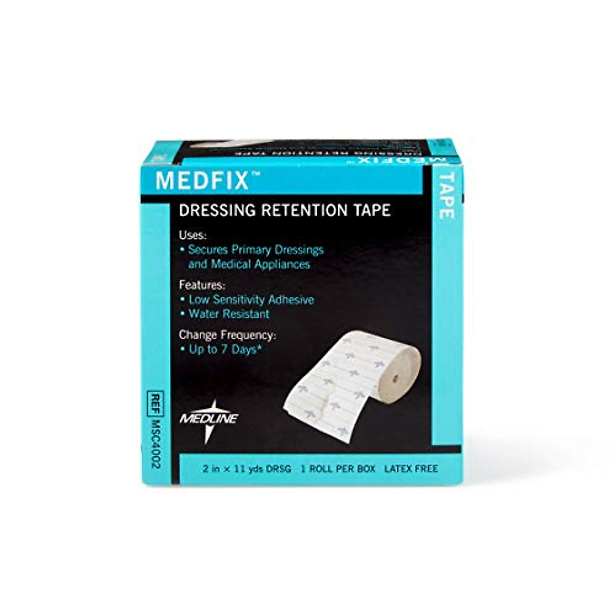 Medline MedFix Dressing Retention Tape with S-Release Liner, Secures Primary Dressings and Medical Appliances, 2" x 11 yd