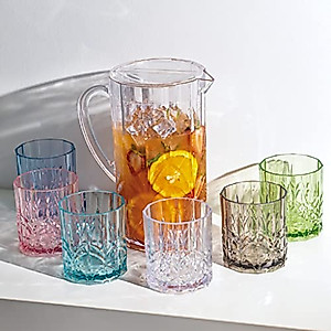 BELLAFORTE Shatterproof Tritan Plastic Short Tumbler, Set of 4, 13oz - Myrtle Beach Drinking Glasses, Unbreakable Glasses for Indoor and Outdoor Use - BPA Free - Clear