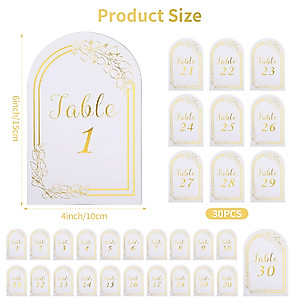 Ubamdom Gold Wedding Table Numbers 1-30, Table Numbers For Wedding Reception, 4x6 Inch Double Sided for Your Wedding, Reception, Anniversary, Birthday Party or Celebration(2 Pack)