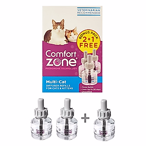 Comfort Zone Multicat Refills for Cat Calming Bonus Pack (2 Pack + 1)