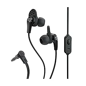JLab Audio JBuds Pro Signature Earbuds | Titanium 10mm Drivers | Music Controls, Universal Mic | Custom Fit with Cush Fins | Black