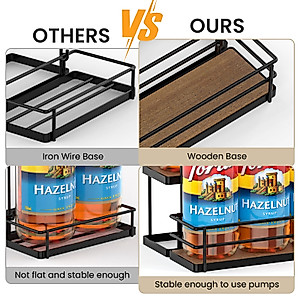 THYGIFTREE Coffee Syrup Rack Organizer 6 Bottles Syrup Holder Stand for Coffee Bar 2-Tier Syrup Storage Shelves for Dressing for Kitchen Coffee Station