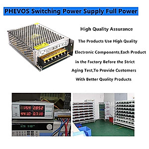 DC 5V 12A Power Supply, PHEVOS AC 110/120 to DC 5V Universal Switching Transformer Adapter for Raspberry PI Models, CCTV, Radio, Computer Project, LED Strips Pixel Lights