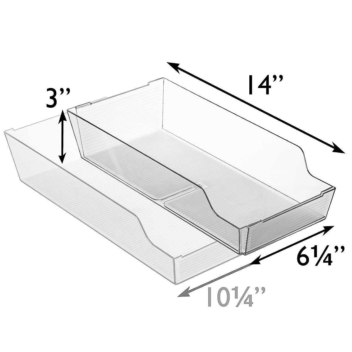 ClearSpace Adjustable Can Organizer for Refrigerator - Expandable Soda Can Dispenser Design Fits Most Cabinets, Pantries, & Refrigerators - Organize Beverages, Soup, & Canned Goods Easily, 2 Pack