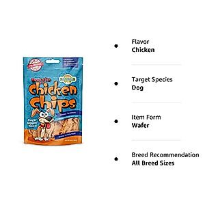 All Natural Chicken Chips- Dog Treats Made with USA Sourced Chicken (Large- 15 oz Bag)
