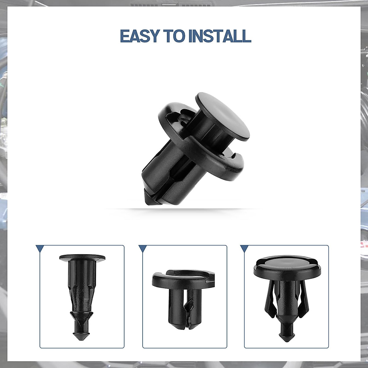 Xislet 120 Pcs POM Fastener Rivets Compatible with Honda Acura Accord Civic Fits Bumper and Fender Body Retainer Clips with Tool Replace - 91503-SZ3-003