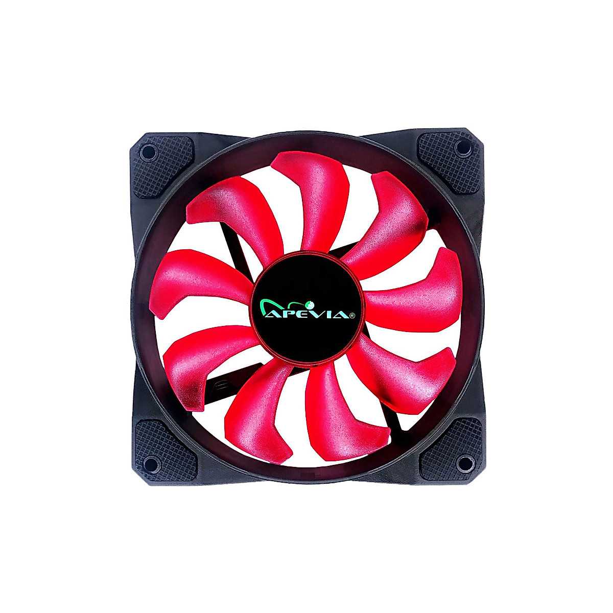 APEVIA CO212L-RD Cosmos 120mm Red LED Ultra Silent Case Fan w/ 16 LEDs & Anti-Vibration Rubber Pads (2 Pk)