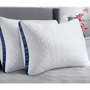 Slybear Pillows Standard Size Set of 2 - Cooling Hotel Luxury Bed Pillows for Sleeping 2 Pack, Supportive Breathable Down Alternative Gusset Pillow