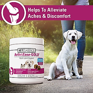 Vet Classics ArthriEASE-Gold Advanced Joint Support for Dogs, Cats, – Supports Pet Flexibility, Discomfort – Helps Improve Dog Joint Movement, Cat Cartilage Health - Includes Antioxidants – 120 Ct.