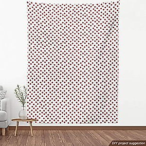 Ambesonne Ladybugs Fabric by The Yard, Ladybugs Pattern Bunch of Bugs Infinite Speckled Marked Insect Theme Playroom, Decorative Fabric for Upholstery and Home Accents, 1 Yard, White Red