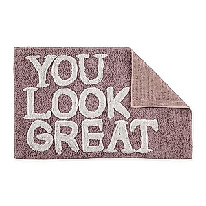 DII Tufted Shower/Bath Mat Soft Absorbent Bathroom Rug, Plush & Machine Washable, 20x31-Inches, Mauve, You Look Great