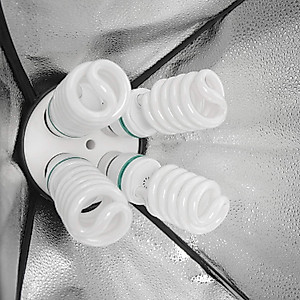 LimoStudio (4 Pack) 45W CFL Light Bulb, Compact Fluorescent Lighting Full Spectrum Photo Bulb, Daylight Pure White, 5500K, 2100LM, E26, E27, AGG117