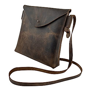 Hide & Drink, Vertical Shoulder Bag Handmade from Full Grain Leather - Bourbon Brown