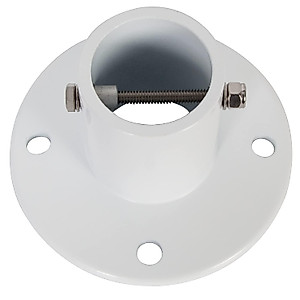 HECASA Deck Anchor Flange Cast Above Ground Pool Ladders Handrails or Slide - 1 7/8” Inch Diameter of 1.9" Aluminum White (1Pc)