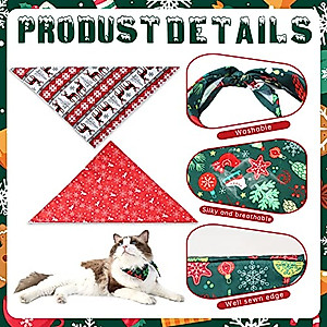 Christmas Dog Bandanas 3 Pack, Elk and Santa Bandana, Reversible Triangle Scarves for Dogs Cats Pets, Premium Durable Fabric, Adjustable Fit