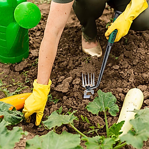 Weed Puller Tools Sharp Weeding Tool High Manganese Steel Grass Root Removal Tool with 5 Teethes Dual Purpose Hand Weeder Tool for Yard Garden Far