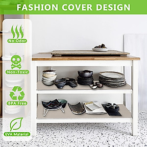 WochiTV Shelf Liner for Cabinets, Drawer 11.8 Inch x 10 Feet, Non Adhesive EVA Plastic Washable and Waterproof Mat for Kitchen, Pantry, Bathroom Closet, Cupboard, Drawer, Khaki