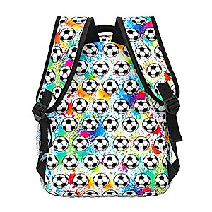 Cute Soccer Backpack 3D Print Football Backpacks Unisex Sports Travel Bag Gifts For Women Men Adults Fans 16 Inch