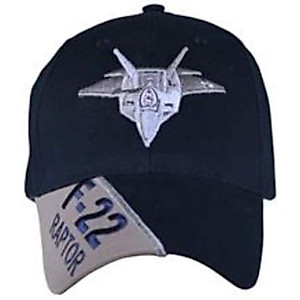 US Air Force 'F-22 Raptor' Ball Cap, Black, Blue, Adjustable