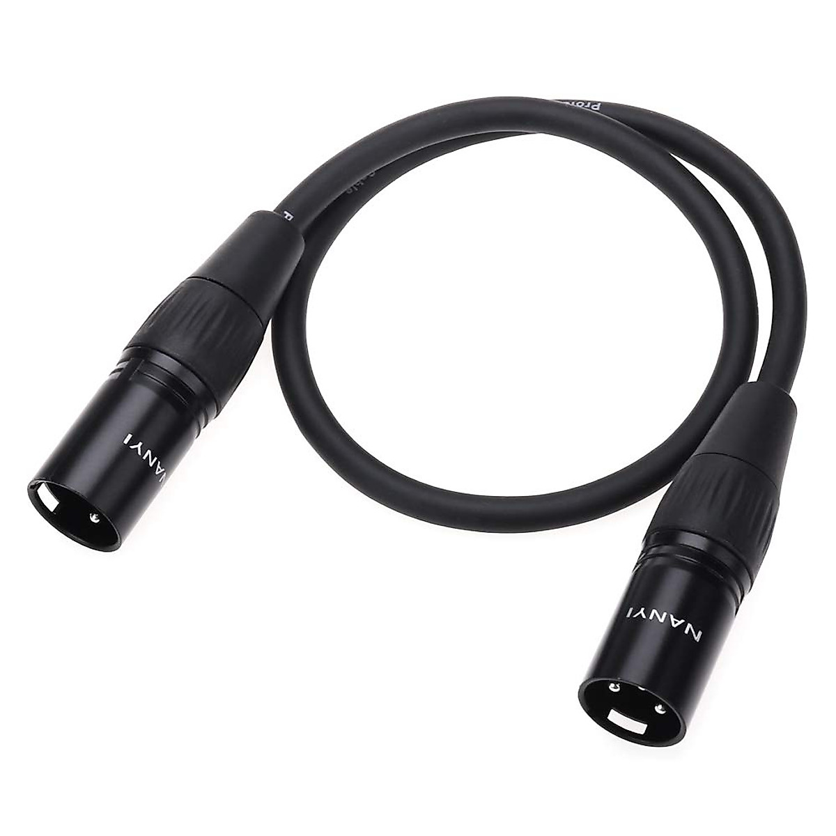 NANYI Microphone Cable XLR to XLR Patch Cables, 3-Pin XLR Male to Male mic Cable DMX Cable Patch Cords with Oxygen-Free Copper, 1.6Feet/0.5Meter