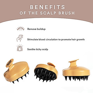 WOW Skin Science Scalp Massager Shampoo Brush for Effective Hair Care and Growth, Soft Silicone Bristles Scrubber, Massage Head in Shower for Stress to Relax, All Hair Types, Straight, Wavy, Curly,