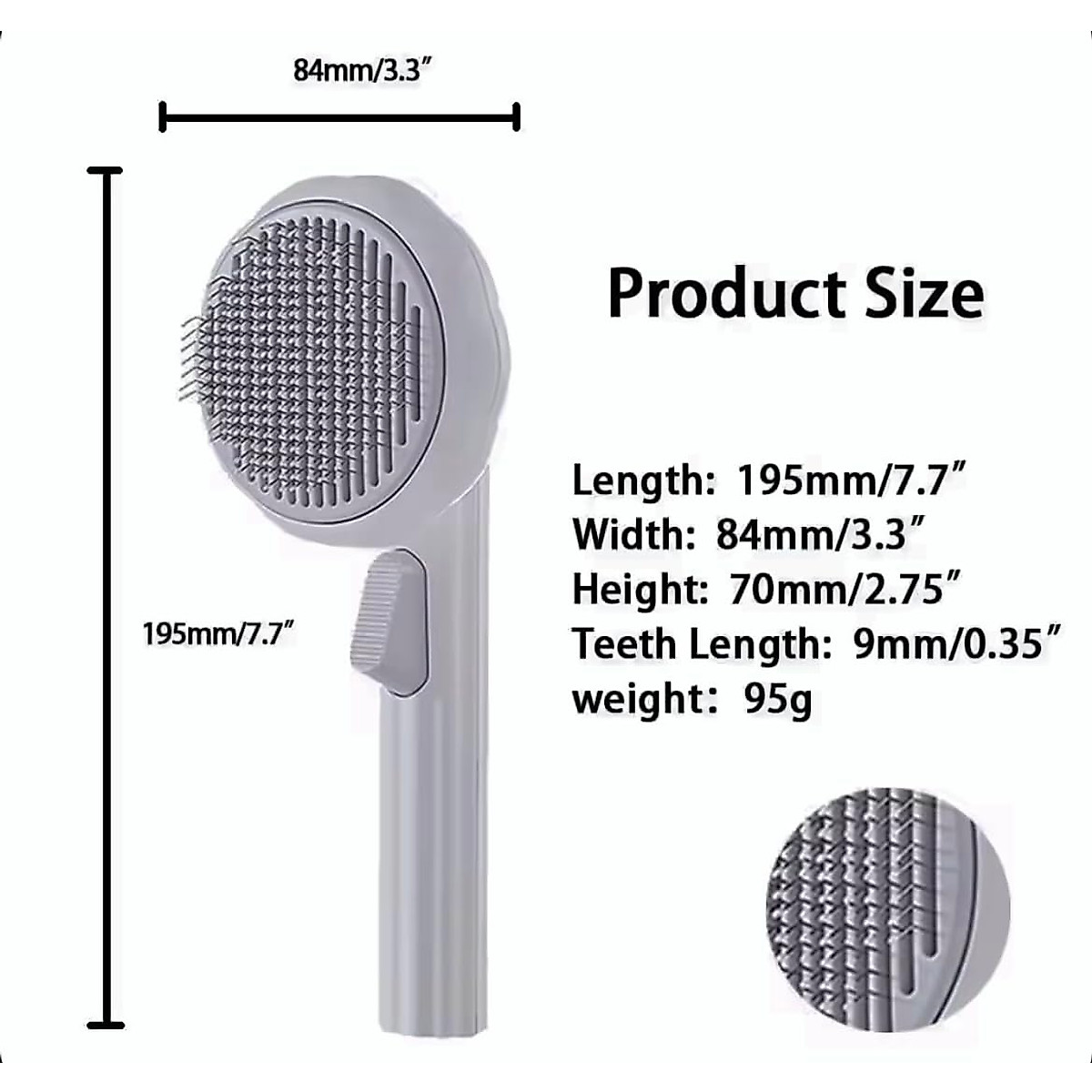 Miss pary Cat Brush Dog Brush, Designed To Remove Loose Fur, Tangles, Mats With Convenient Release Button Feature, Easly Removal Of Trapped Hair From Brush, Indoor Cats Dog Hair Grooming Tool, White