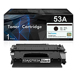 (with Chip) 53A Black Toner Cartridge Q7553A 1-Pack: 53A Toner Cartridge Replacement for HP 53A 53X Q7553X Works with Laser P2014, P2014n; Laser P2015, P2015d, P2015dn, P2015x; Laser M2727nf Printer