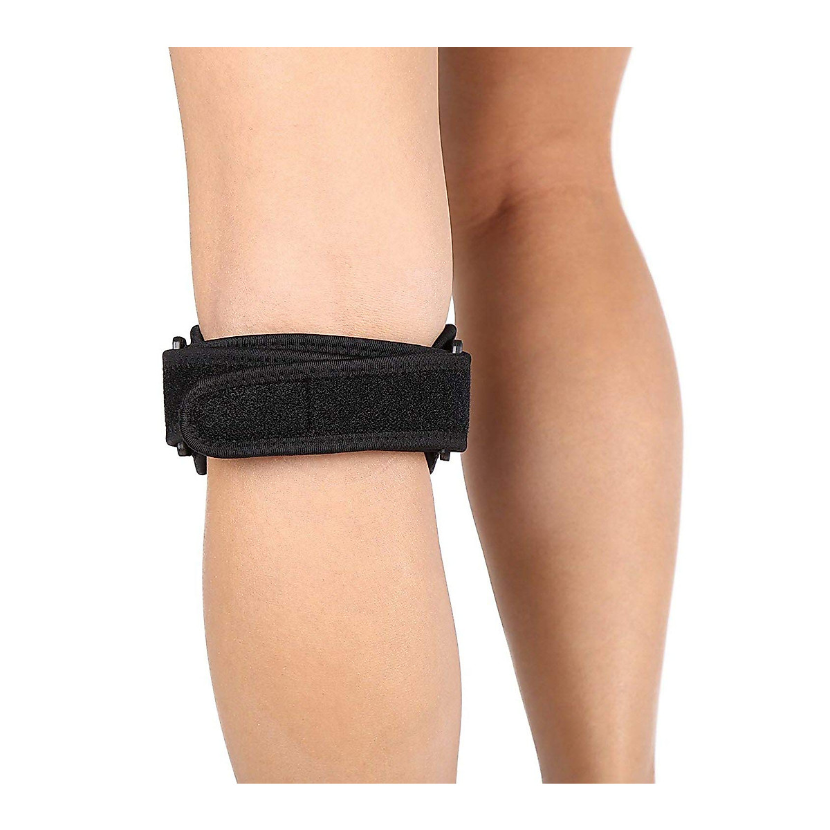 RiptGear Patella Tendon Support Strap - Adjustable Patella Knee Strap - Patellar Stabilizing Knee Compression Strap for Knee Pain - Tendon Strap for Jumpers Knee, Running and Sports (Black (1 Pack))