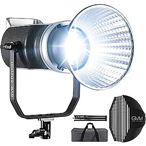 GVM 200W LED Video Light with Softbox, SD200D Photography Studio Lighting Kit with Bluetooth/DMX Control, 93000lux@0.5m 3200K-5600K Bi-Color Continuous Output Lighting for YouTube, Video, Filming