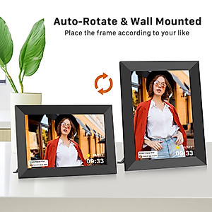 FANGOR 10.1 Inch WiFi Digital Picture Frame 1280x800 HD IPS Touch Screen, Electronic Smart Photo Frame with 32GB Storage, Auto-Rotate, Instantly Share Photos/Videos via Uhale App from Anywhere