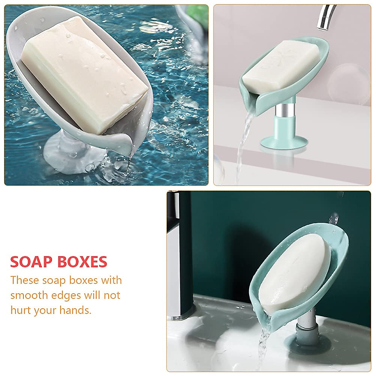 Cabilock 2 Pcs Boxes Soap Drainer Bath Sponge Scrubbers Store Tray Esponja para Bañarse Countertop Soap Organizer Bar Soap Holder Multipurpose Soap Boxes Storage Brush Aluminum