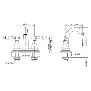 LEDMyplace Double Handle Bathroom Faucet with Drain, Mid-Arc Centerest Bathroom Sink Faucet with Lift Rod, Brushed Nickel Finish, Zinc Handle, Brass Body, 2 Holes Deck Mounted Bath Faucet