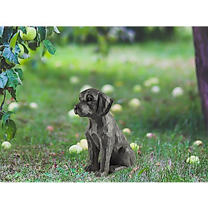 DurableDelights Clever Resin Dog Figurine for Garden Gray Retriever Statue Extraordinarily Life-Like Labrador Dog Statue Home Decor Amazing Likeness Hand Painted Resin 11 inch