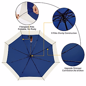 Lejorain Compact Golf Umbrella Large - 54inch Travel Big Portable Automatic Folding Umbrella Windproof for Men Heavy Duty 210T Dupont Teflon Coated Umbrella for Rain