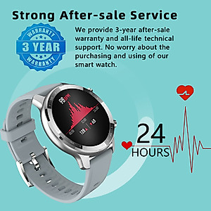 FirYawee Smart Watch for Android Phones Compatible with iPhone Samsung, Fitness Watch with Heart Rate Monitor and Sleep Monitor, Step/Distance/Calorie Counter, Smart Watch for Men Women