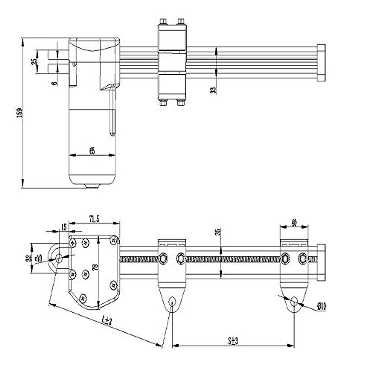 Mulin Power Recliner Motor Replacement with Cord Model ML8-175 ML8-175A Linear Actuator for Sofa Lift Chair Couch Massage Seat Bed Same as ML18-033 & ML18-026
