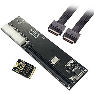 xiwai Oculink SFF-8611 Data Cable, PCI-E 3.0 Card - PCI Express M.2 M-Key to SFF-8612 Host Adapter for GPD Win Max2 External Graphics Card & SSD