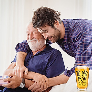 Gifts for Dad,Fathers Day Dad Gifts from Daughter Son Wife,16 OZ Funny Beer Glass Gifts for Dad Men Grandpa Stepdad Father in Law Husband,Dad Gifts for Fathers Day Birthday Christmas Anniversary