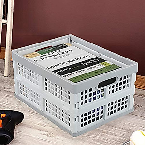Kiddream Set of 3 Collapsible Storage Bin, 15 Liter Plastic Folding Crates Stackable