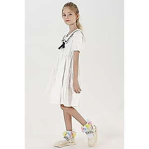 WEIDUAINI Baby Girls Cotton Double Lace Turn Cuff Socks With Big Ruffles for Infant Toddlers and Kids (3 Pairs, Multicolor, 1-3 Years)